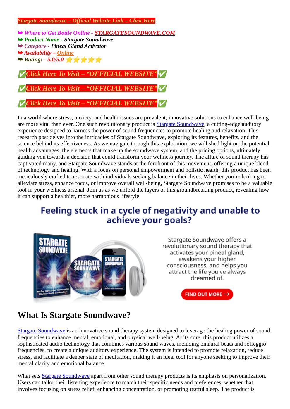 Stargate Soundwave Review 2025: (⚡We Tried It 45-Days⚡) My Honest ...