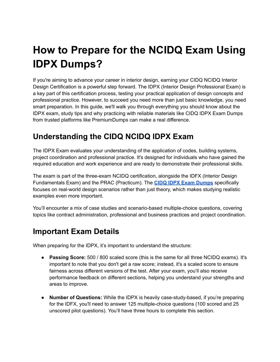 How to Prepare for the NCIDQ Exam Using IDPX Dumps? | PDF to Flipbook