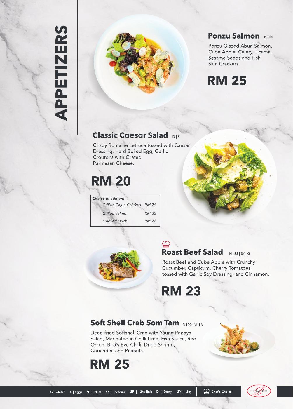 The Raintree Restaurant Menu