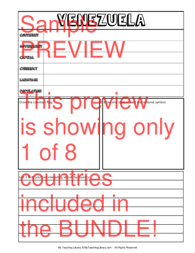 Preivew of: Geography Notebooking | South American Bundle