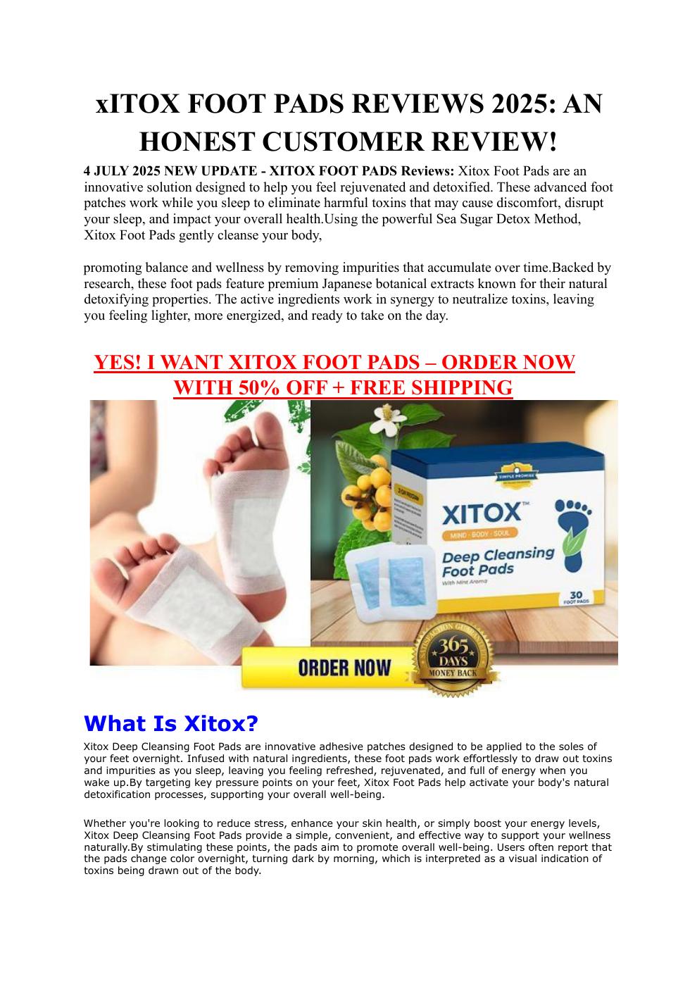 xITOX FOOT PADS REVIEWS 2025: AN HONEST CUSTOMER REVIEW! | PDF to Flipbook
