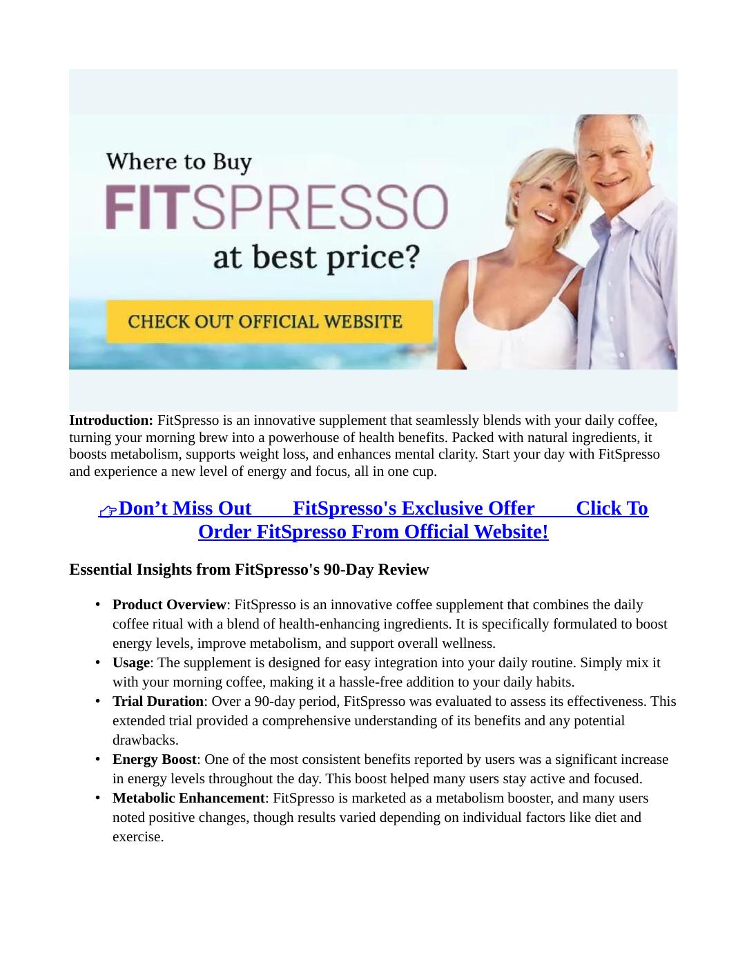 FitSpresso (LEGIT OR SCAM) - Really Work? | PDF to Flipbook