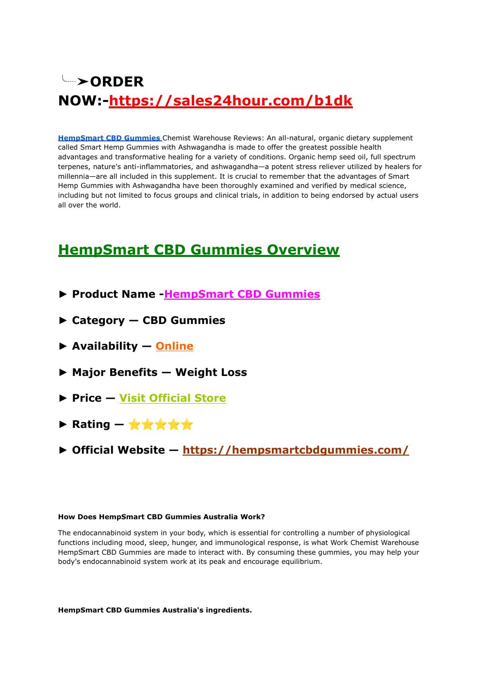 HempSmart CBD Gummies Australia (Exposed Review) | PDF to Flipbook