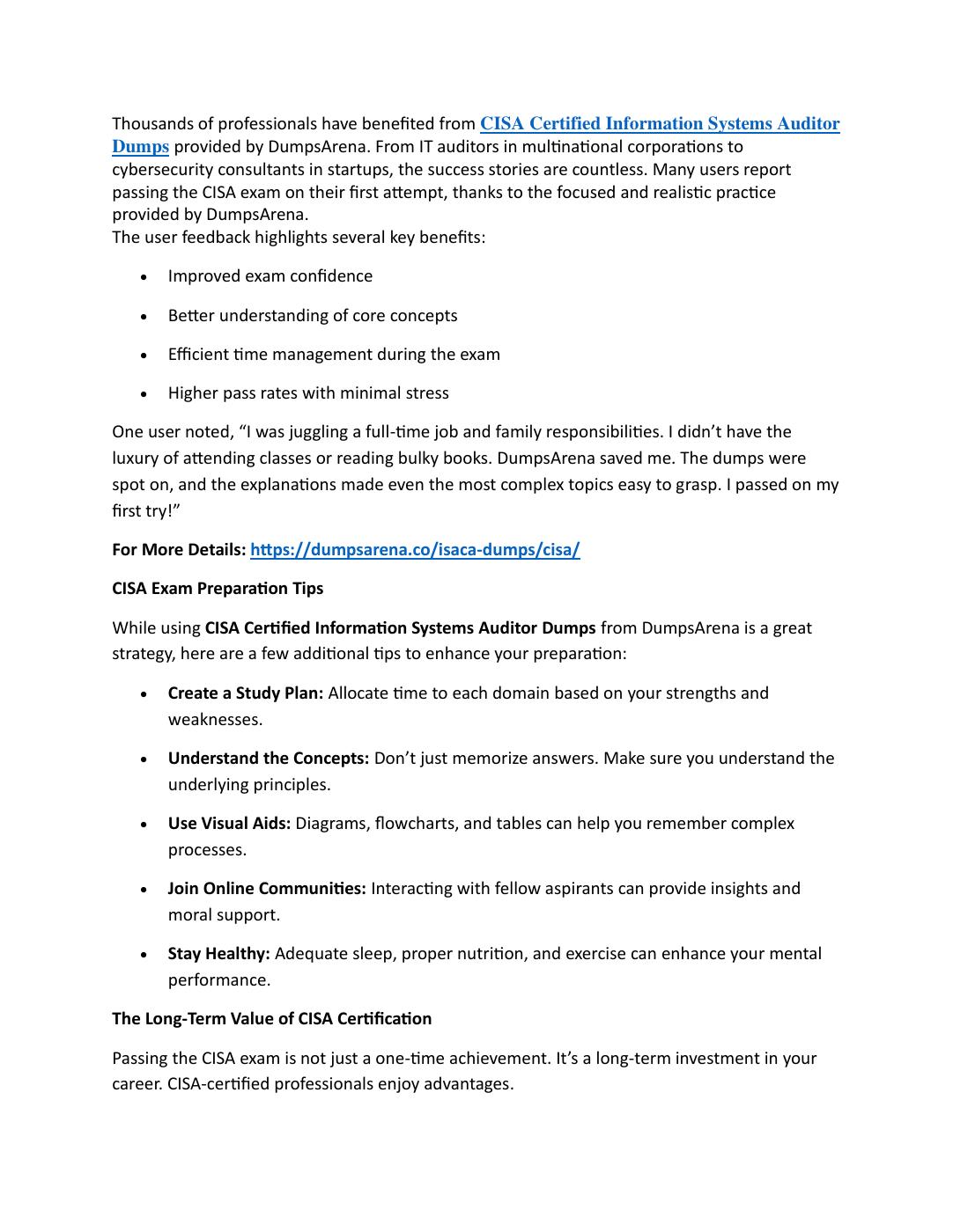 Do CISA Certified Information Systems Auditor Dumps Include Answers and ...