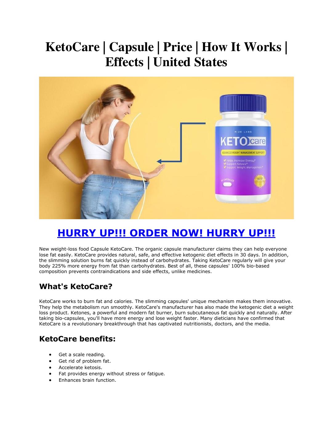 KetoCare | Capsule | Price | How It Works | Effects | United States ...