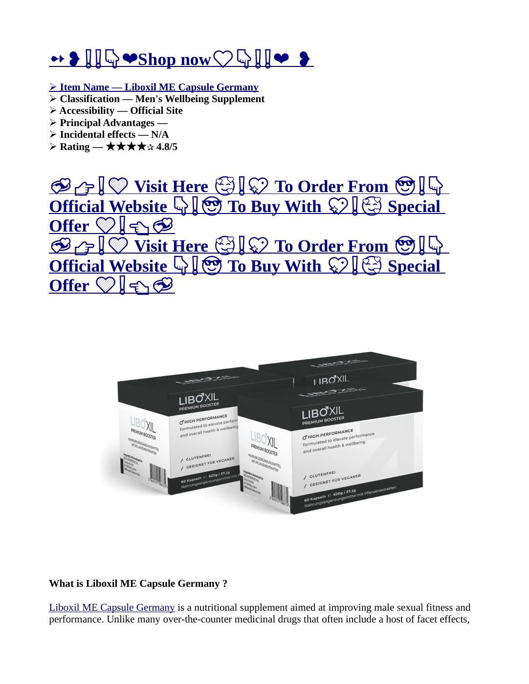 Liboxil ME Capsule Germany Under Review: What the Ingredients, Benefits & Side Effects Risk Say ...