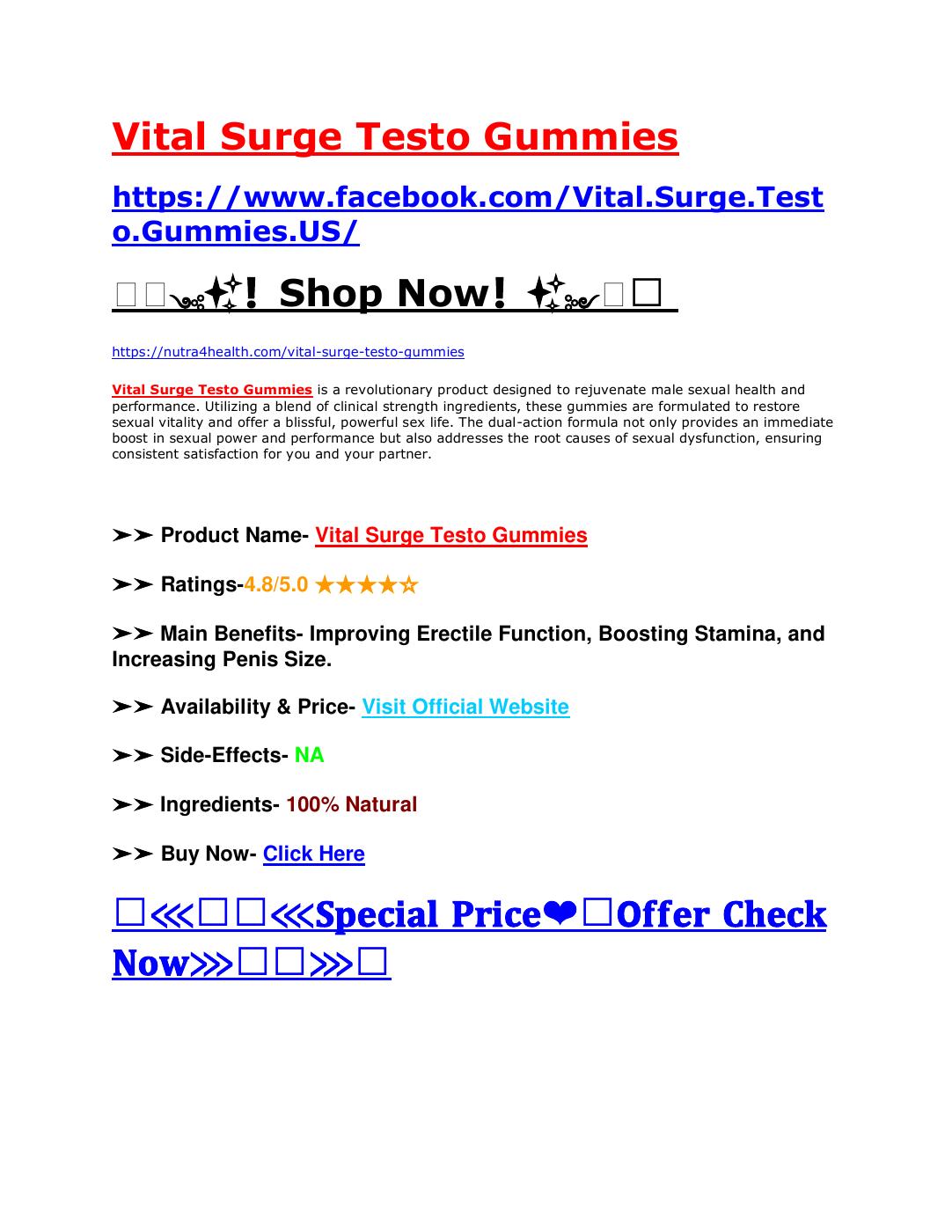 Vital Surge Testo Gummies Pros, Cons, Side effects | PDF to Flipbook