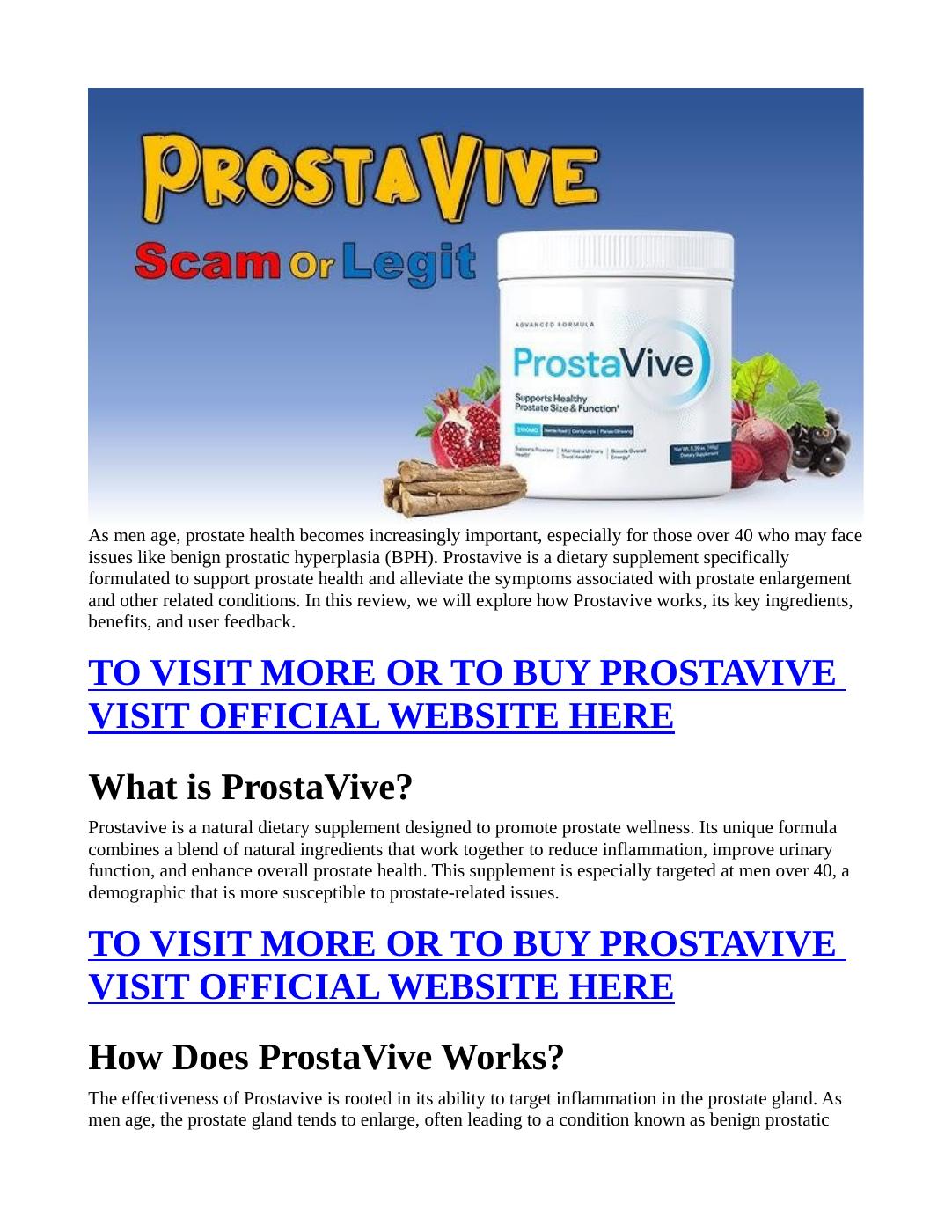 ProstaVive [SCAM Exposed] Modify 2024 Review the Disturbing | PDF to ...