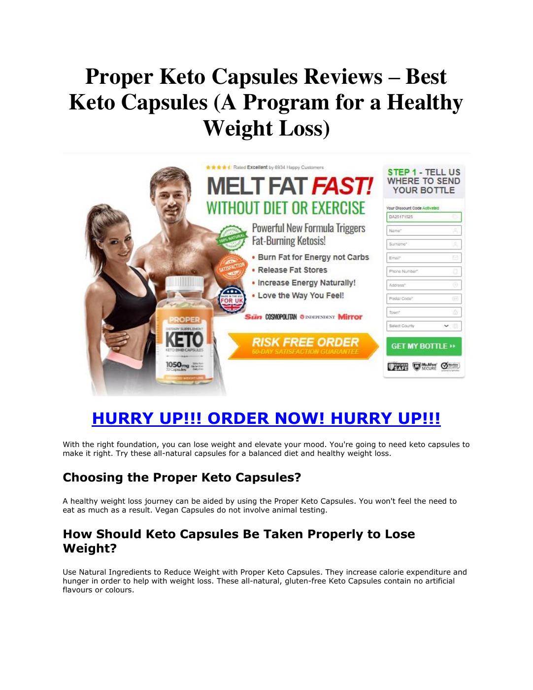 Proper Keto Capsules Reviews – Best Keto Capsules (A Program for a Healthy Weight Loss) | PDF to ...