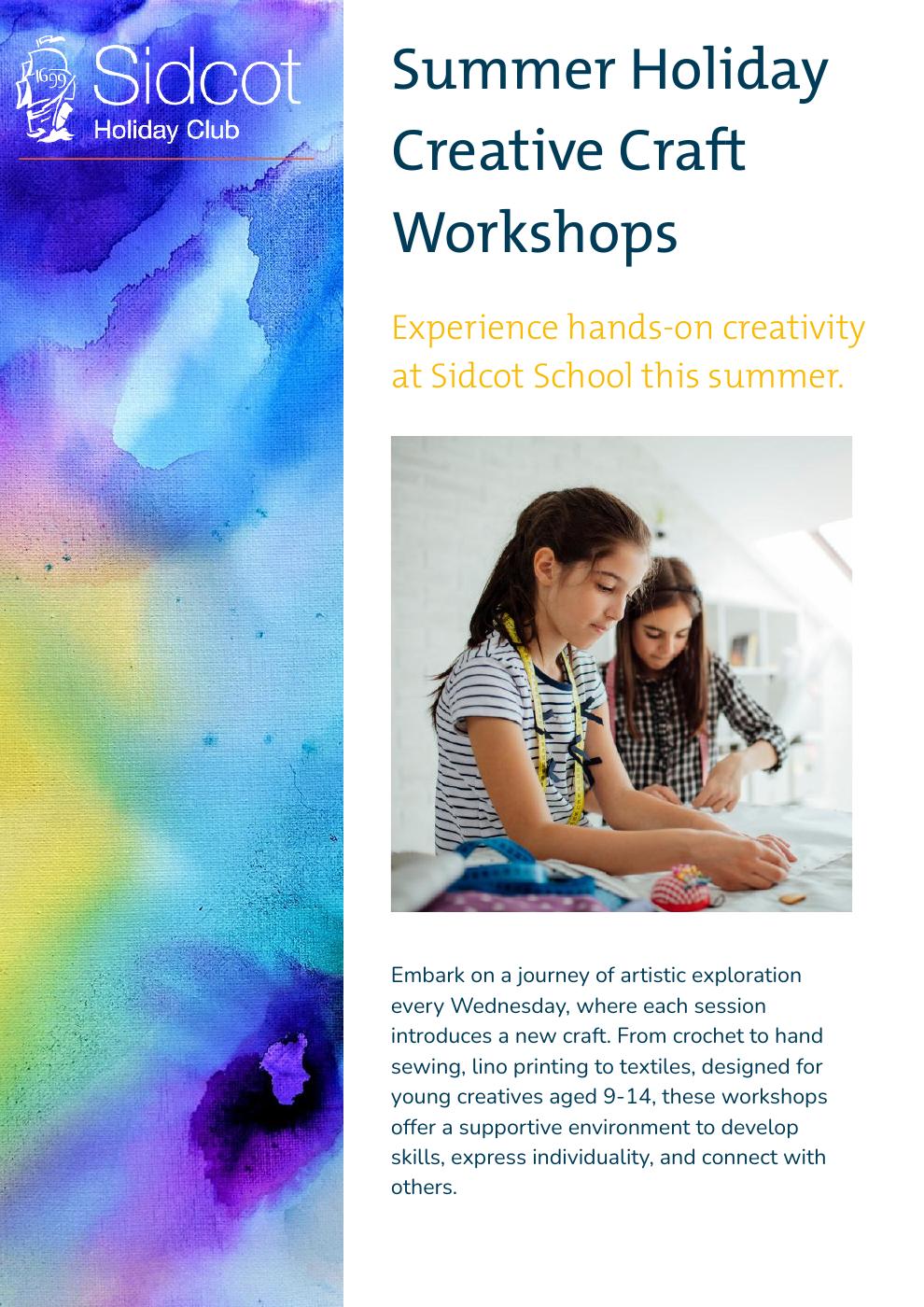 Creative Craft Workshops at Sidcot School