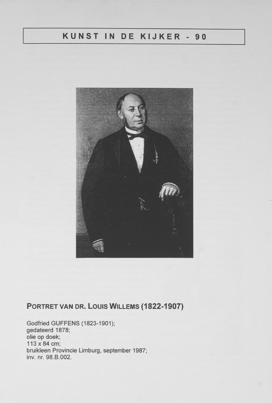 090. Schilderij ‘Portret van Dr. Louis Willems (1822-1907)’, Godfried ...
