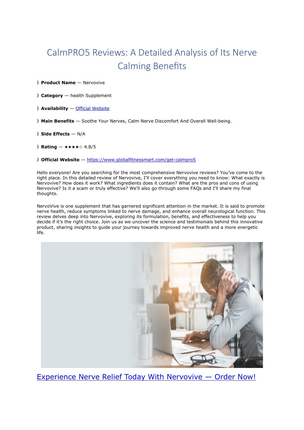 CalmPRO5 Nerve Calming Formula: Ingredients, Usage, and Real Results ...