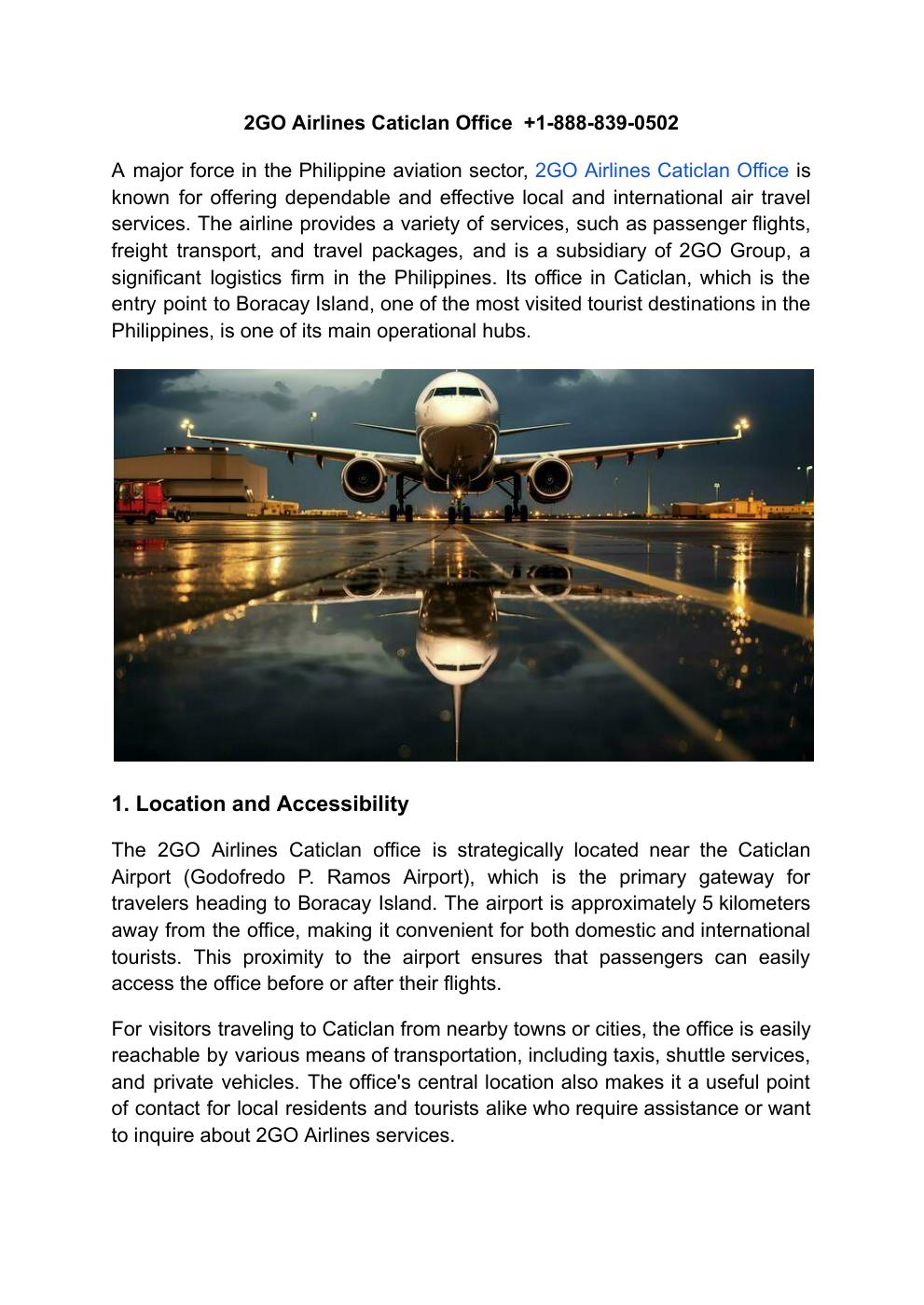 2GO Airlines Caticlan Office | PDF to Flipbook