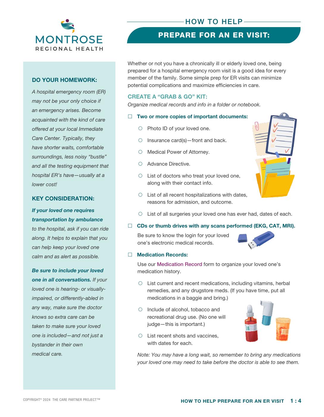 Prepare for an ER Visit