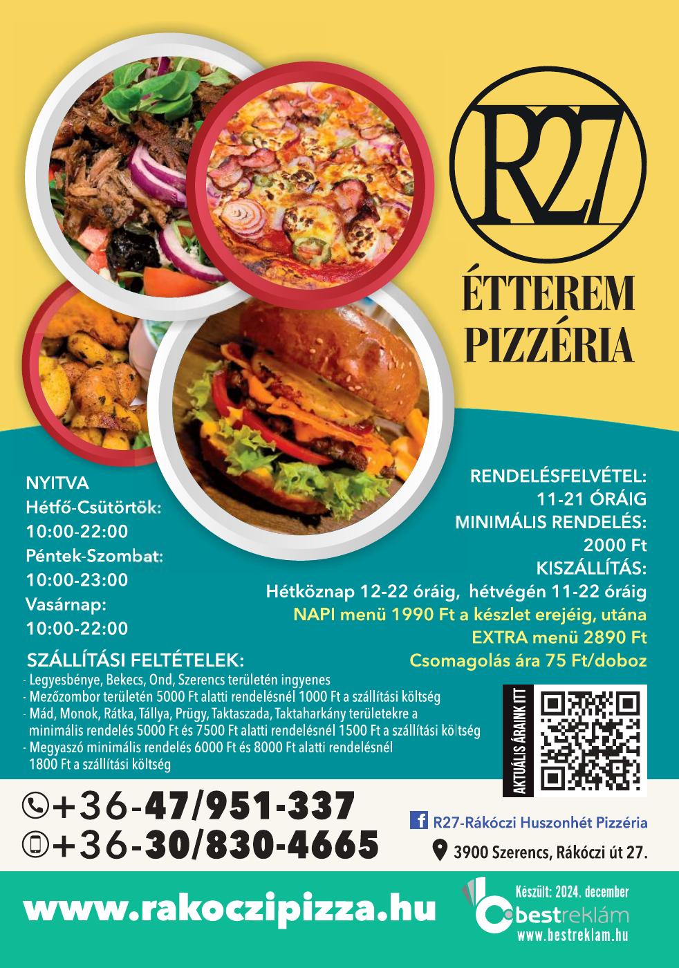 Szerencs - R27 Étterem Pizzéria