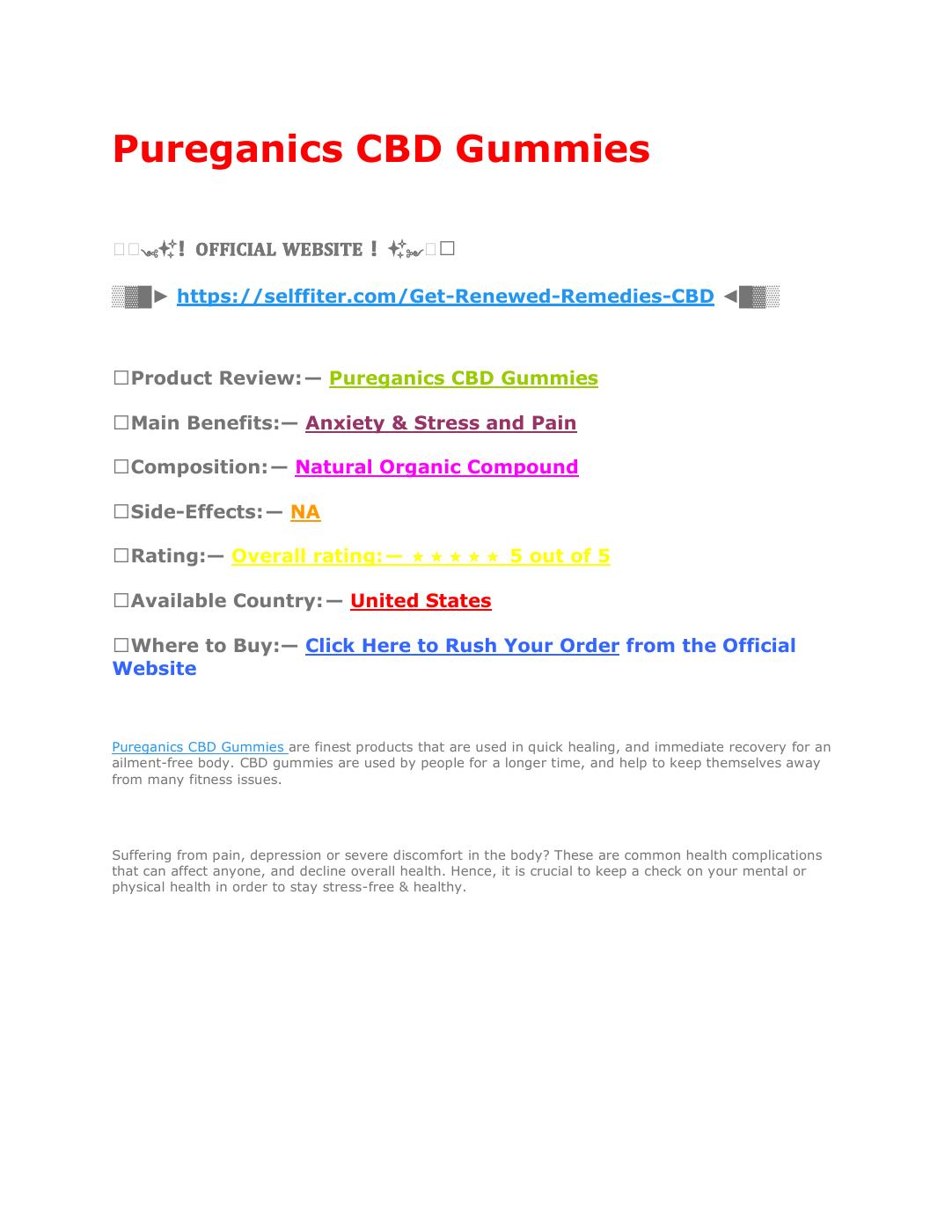 Pureganics CBD Gummies Official Website | PDF to Flipbook