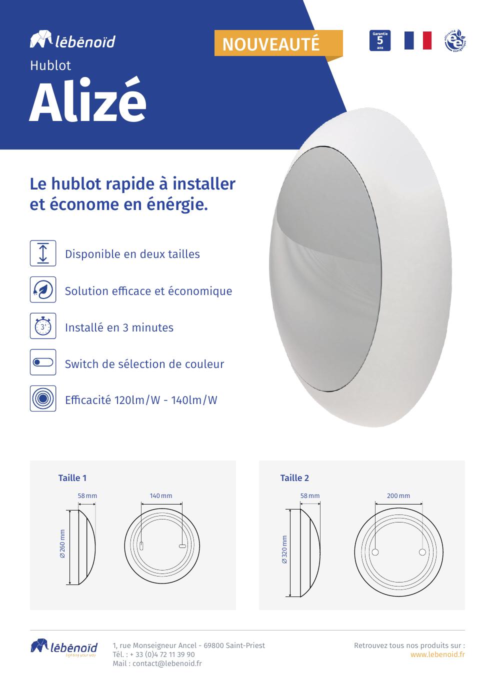 Fiche produit Alizé | PDF to Flipbook