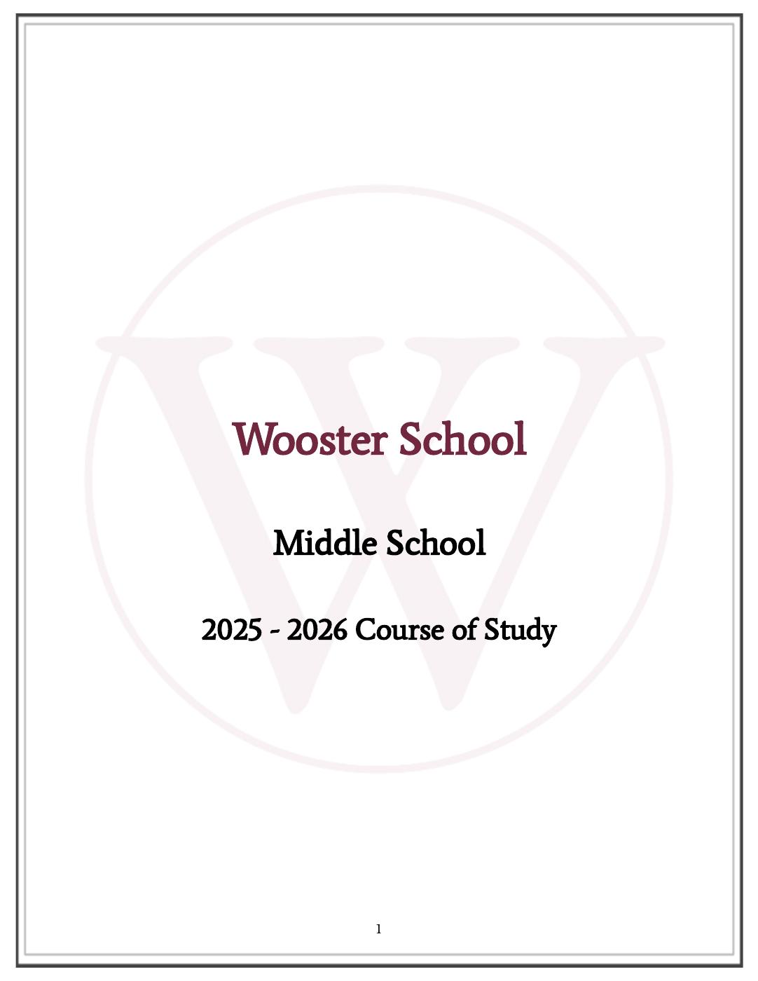 Middle School Course of Study