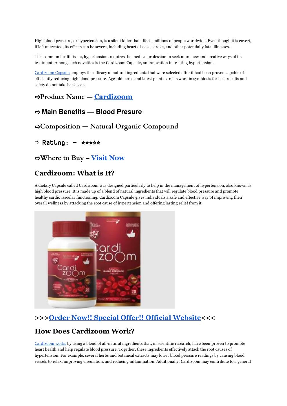 Cardi Zoom Capsules Maintain Your Hypertension! | PDF to Flipbook