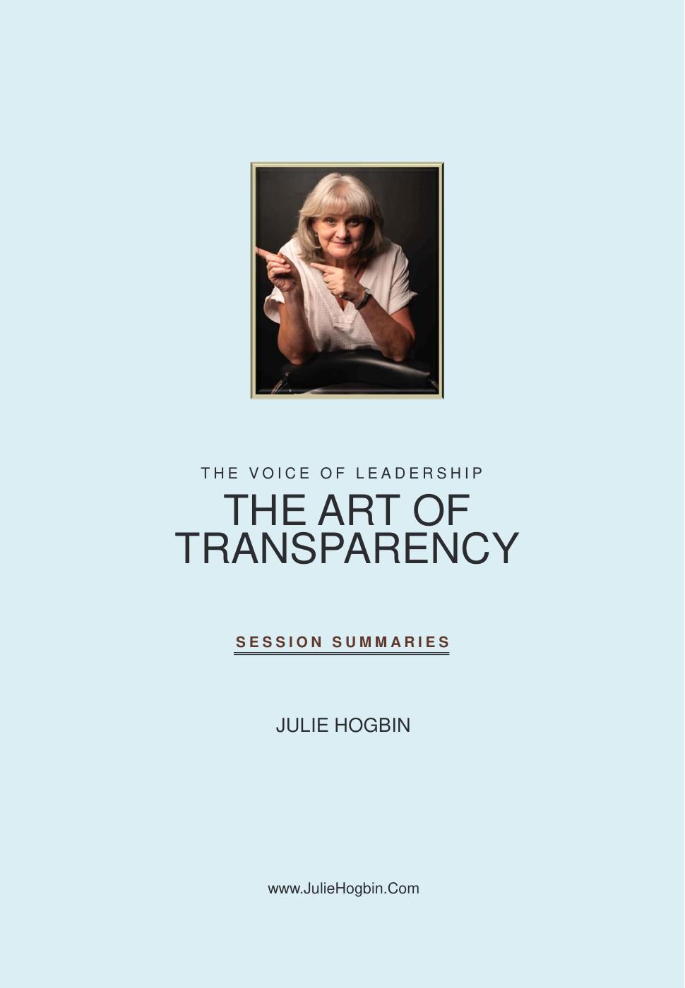 The Art of Transparency