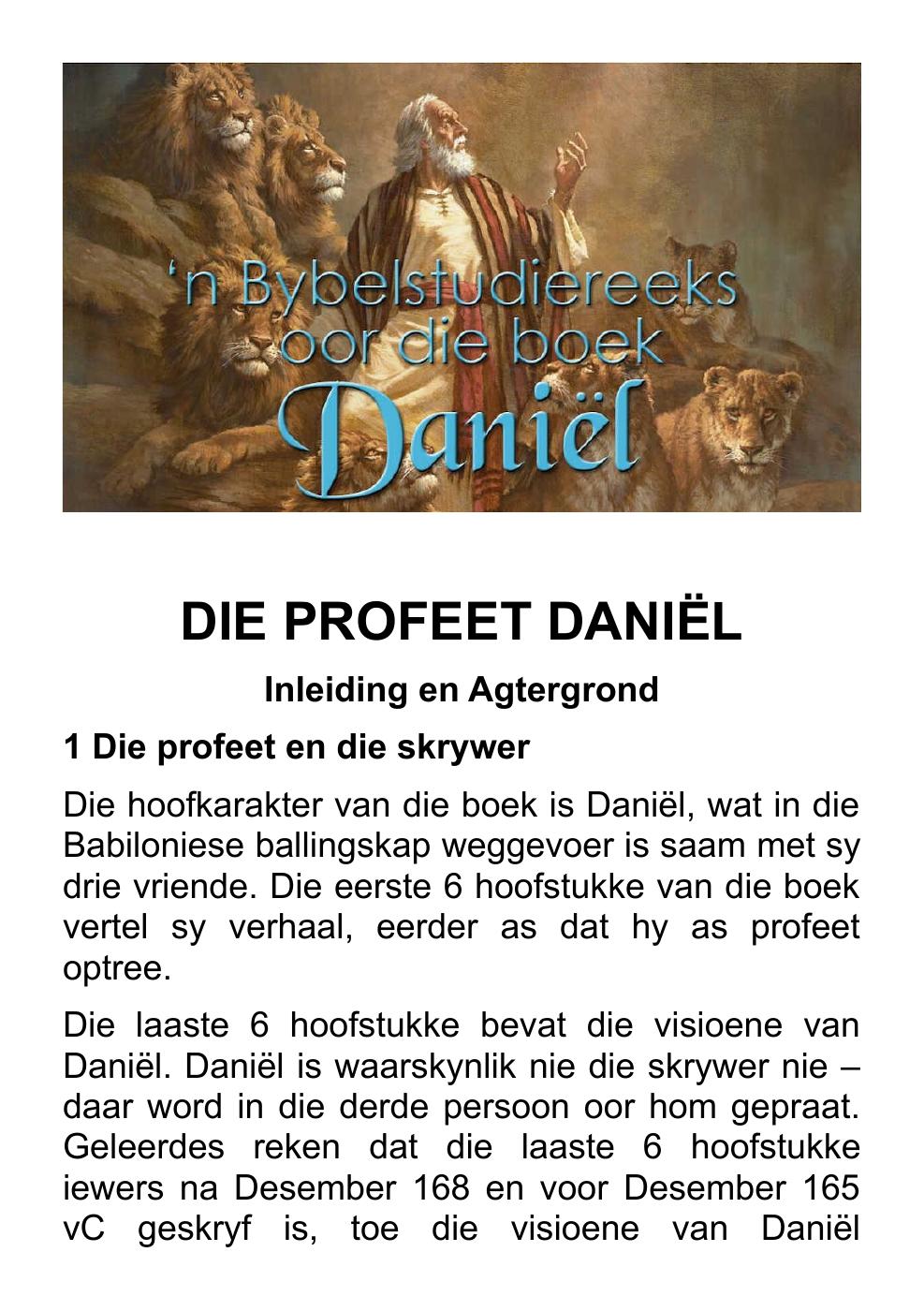 Bybelstudie oor Daniël