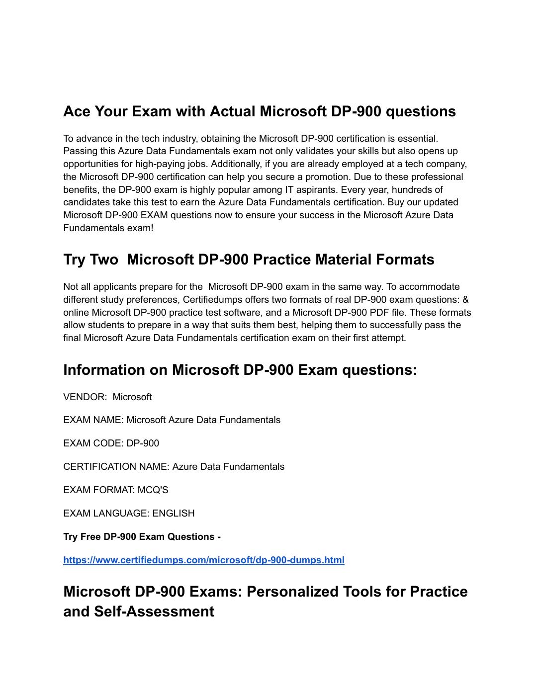 (PDF) DP-900 Questions- Pass Your Exam In First Attempt [2024] | PDF to ...