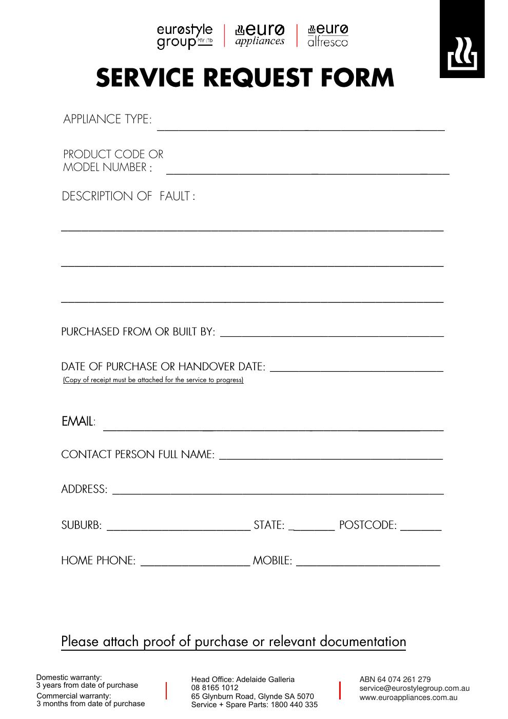 EURO Service Request Form