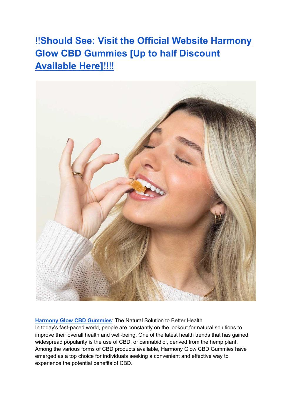 Harmony Glow CBD Gummies Reviews: (Updated Analysis) Shocking New Information | PDF to Flipbook