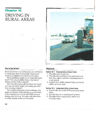 Chapter 10 Driving In Rural Areas