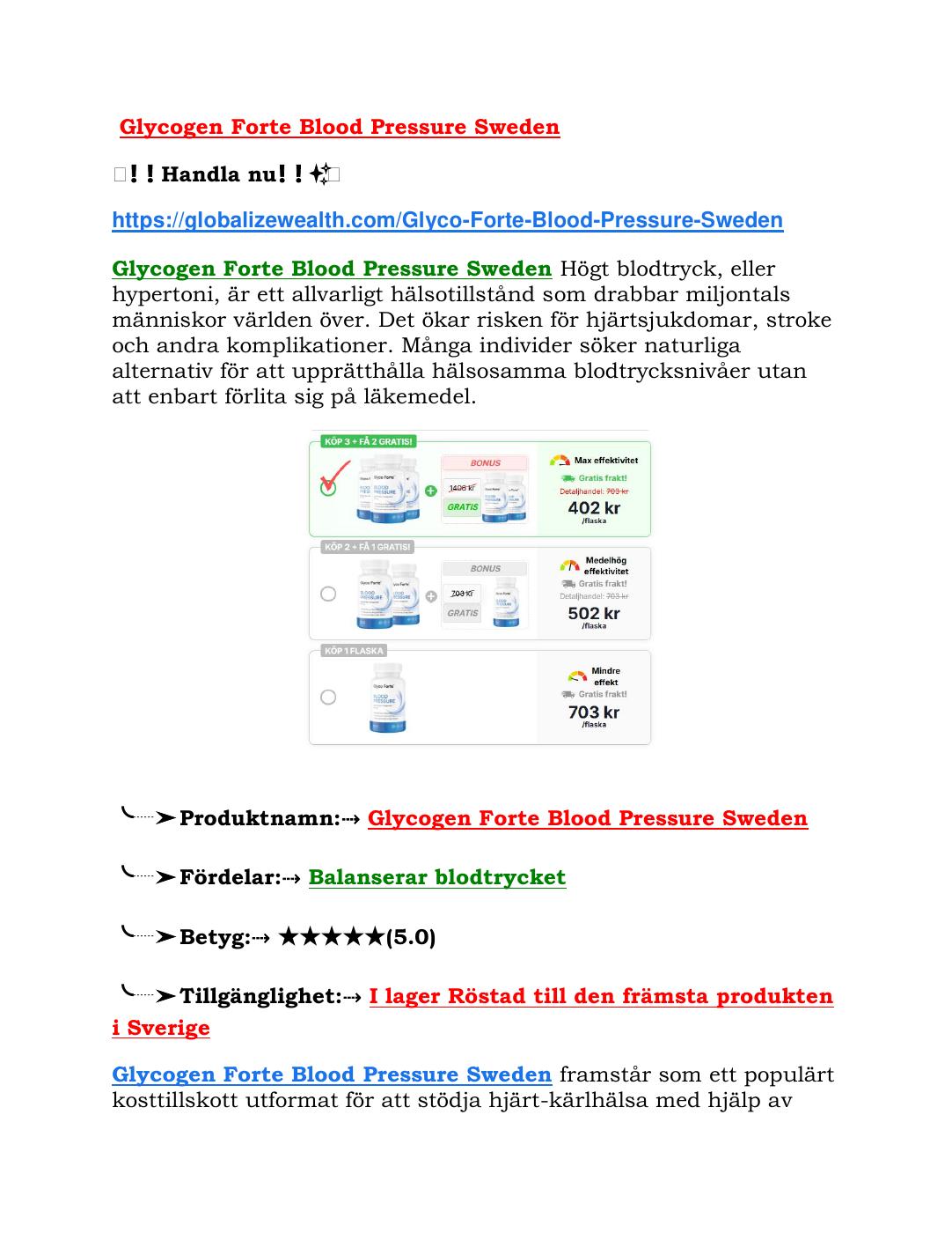 Glycogen Forte Blood Pressure Sweden Avslöjar recensioner, fördelar ...