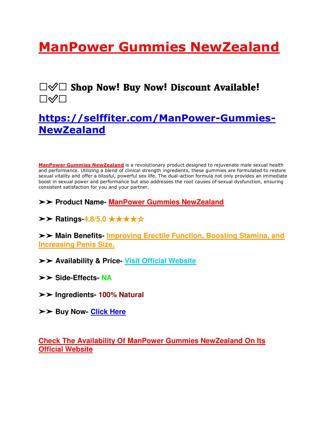 ManPower Gummies NewZealand Pills Reviews - Is c? Does Supplement Ingredients That Work or Not ...