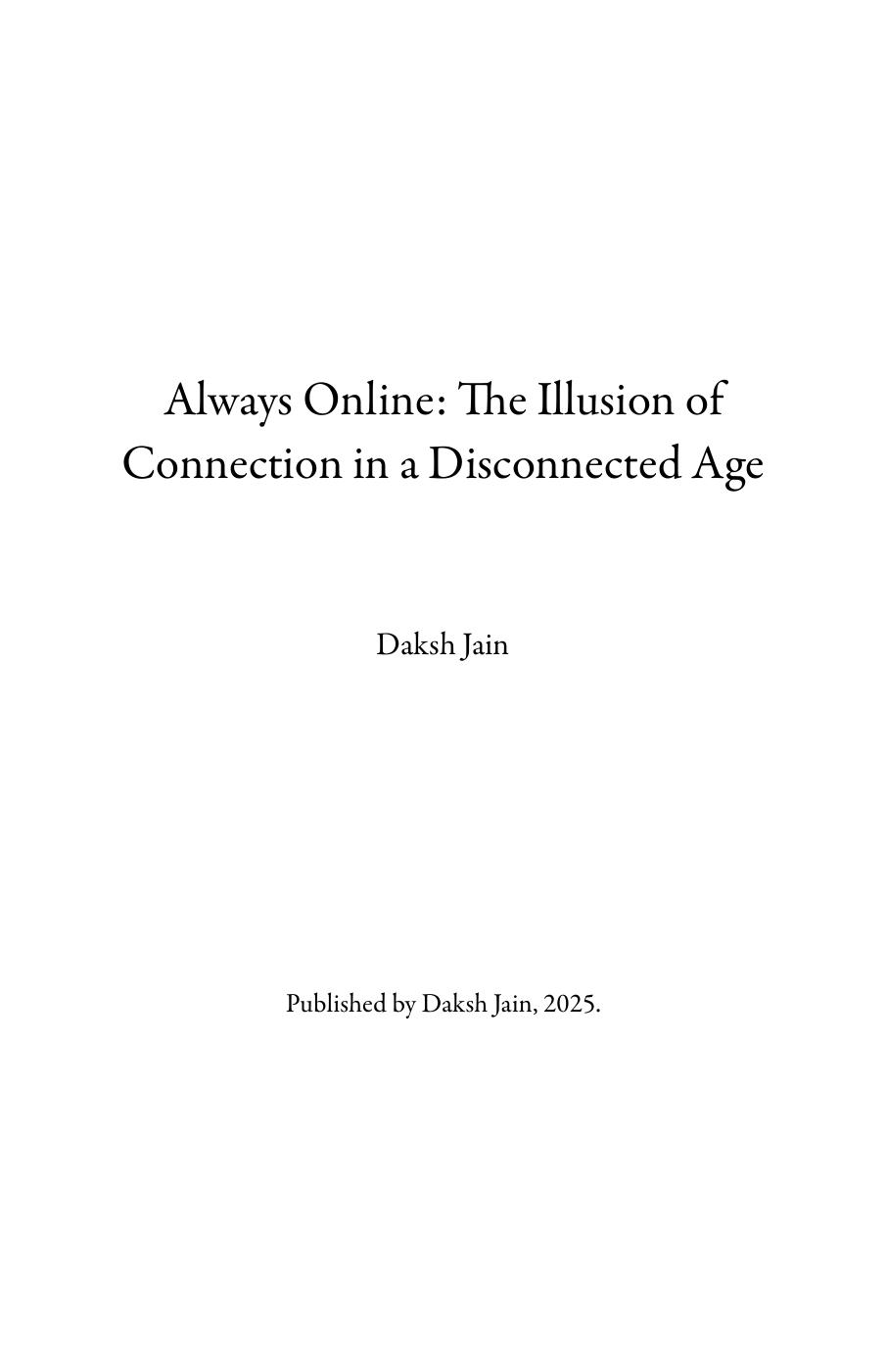 Always Online: The Illusion of Connection in a Disconnected Age | PDF ...