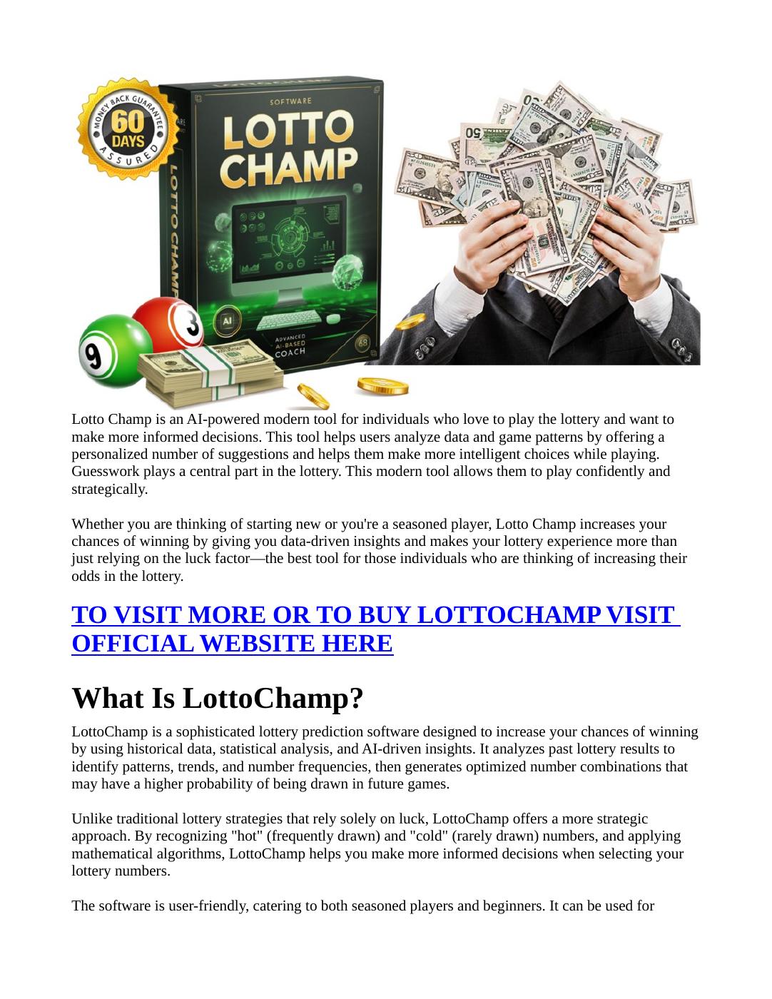Lotto Champ [TOP RATED] “Reviews” Genuine Expense? | PDF to Flipbook