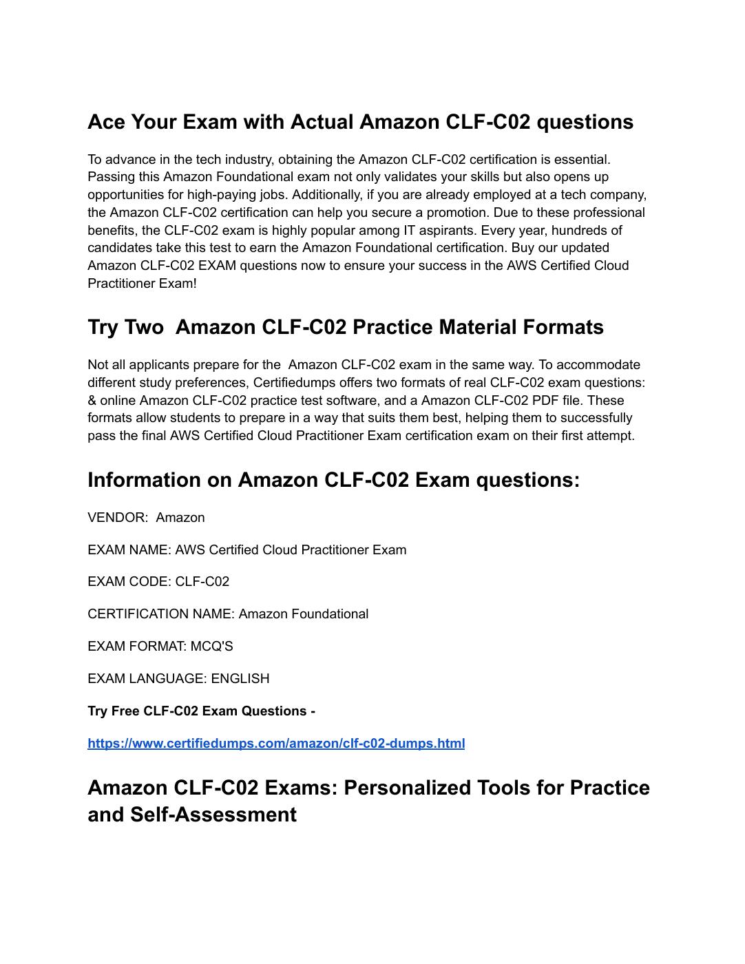 (PDF) CLF-C02 Questions- Pass Your Exam In First Attempt [2024] | PDF to Flipbook