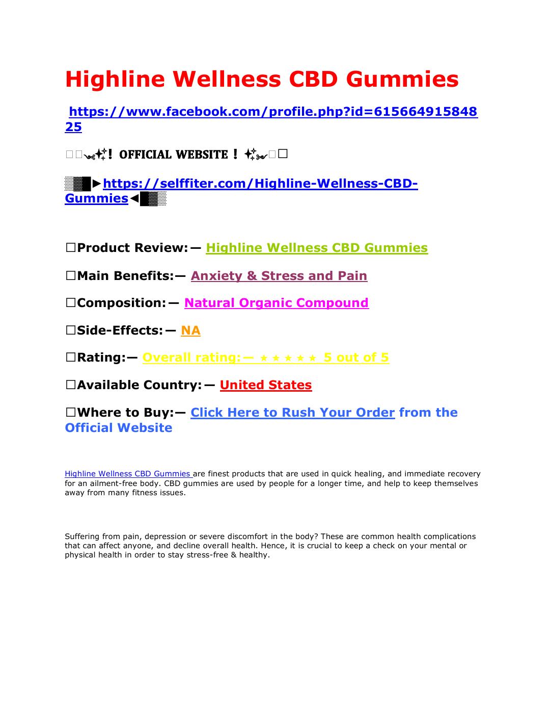 Highline Wellness CBD Gummies Clinical certified | PDF to Flipbook