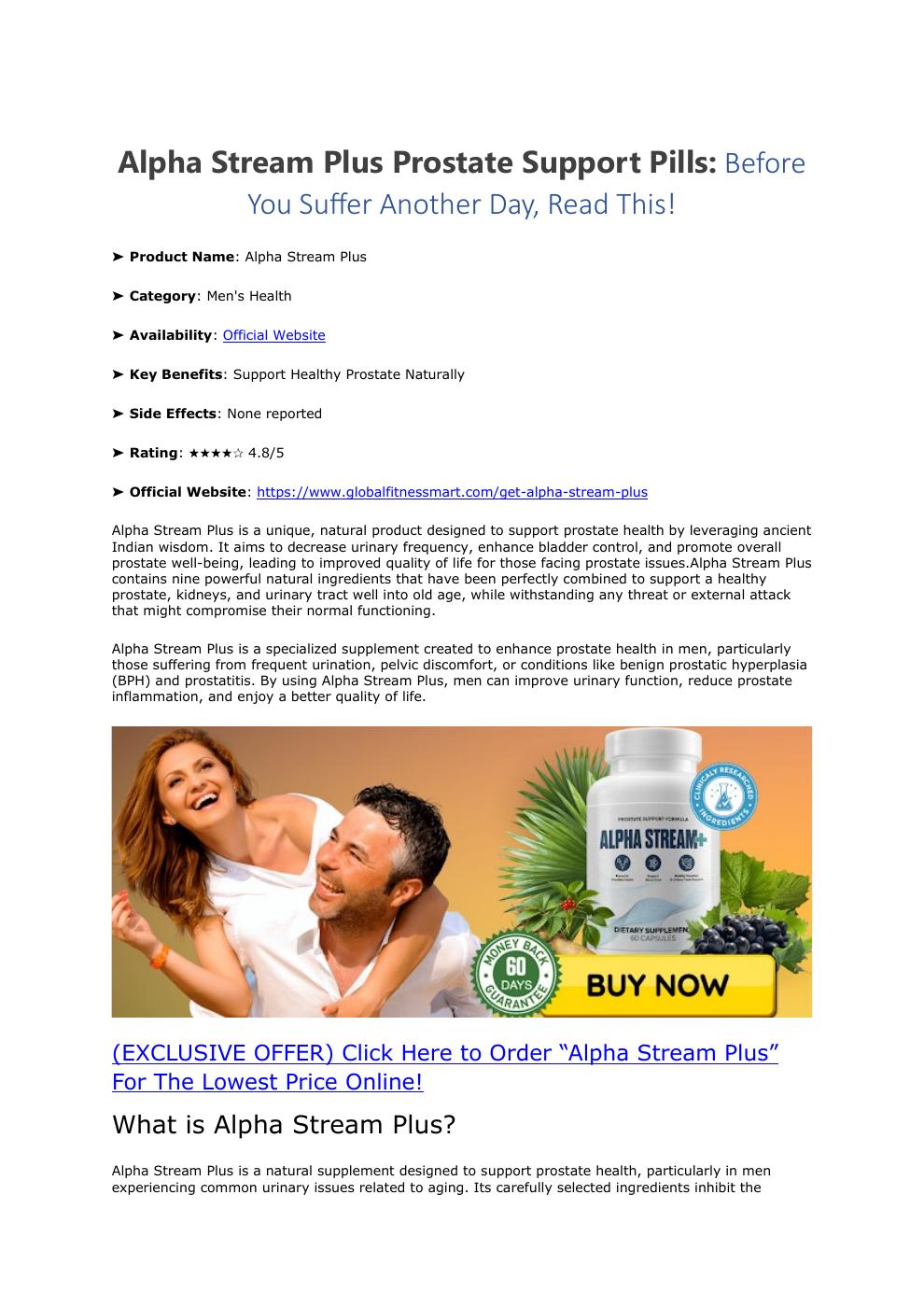 Alpha Stream Plus [Official Website] Eliminate Pressure, Improve Flow ...