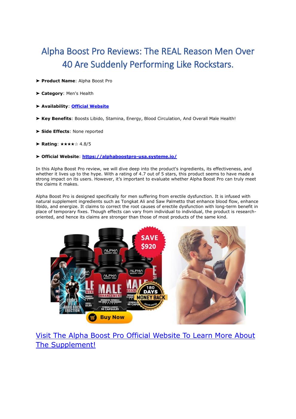 Alpha Boost Pro (Urgent Fix!) Wake Up Your Libido & Ignite Your Passion! | PDF to Flipbook