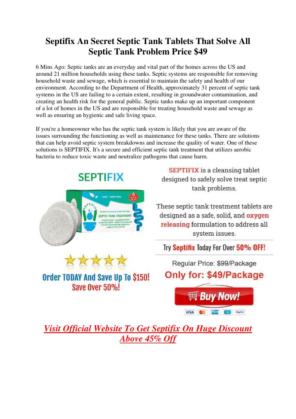 Septifix An Secret Septic Tank Tablets That Solve All Septic Tank ...