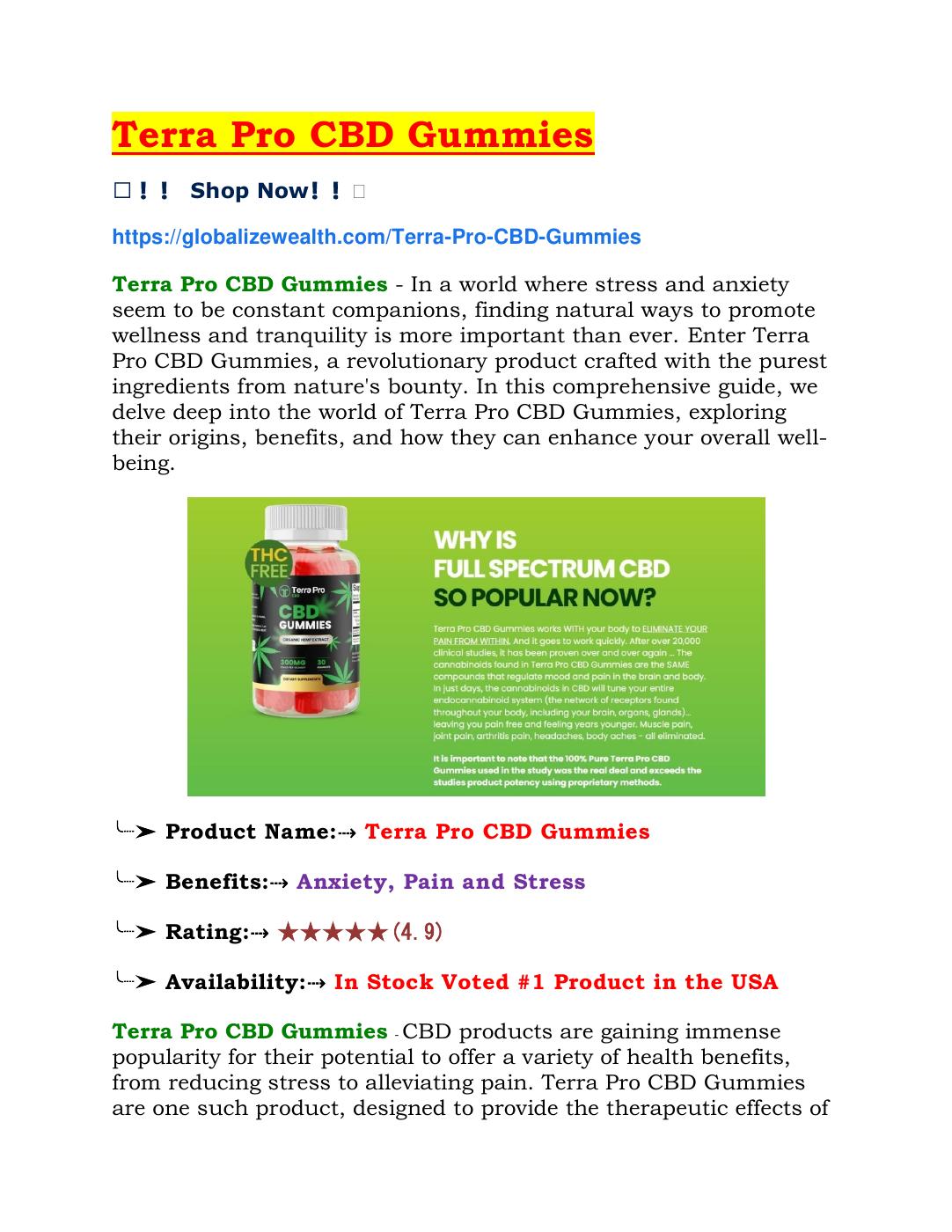 Terra Pro CBD Gummies 2025, BENEFITS, SIDE EFFECT, INGREDIENTS! | PDF to Flipbook