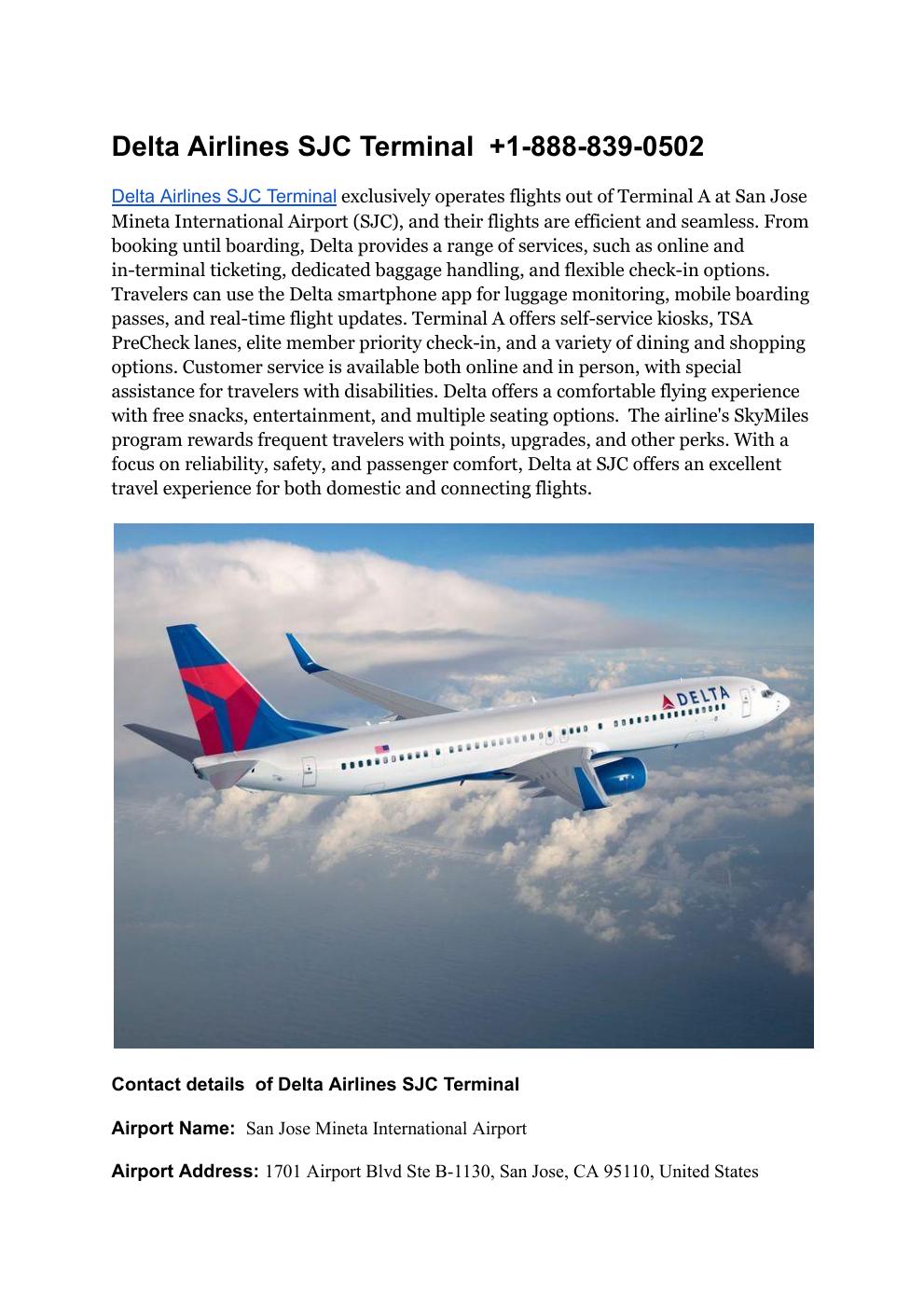 Delta Airlines SJC Terminal | PDF to Flipbook