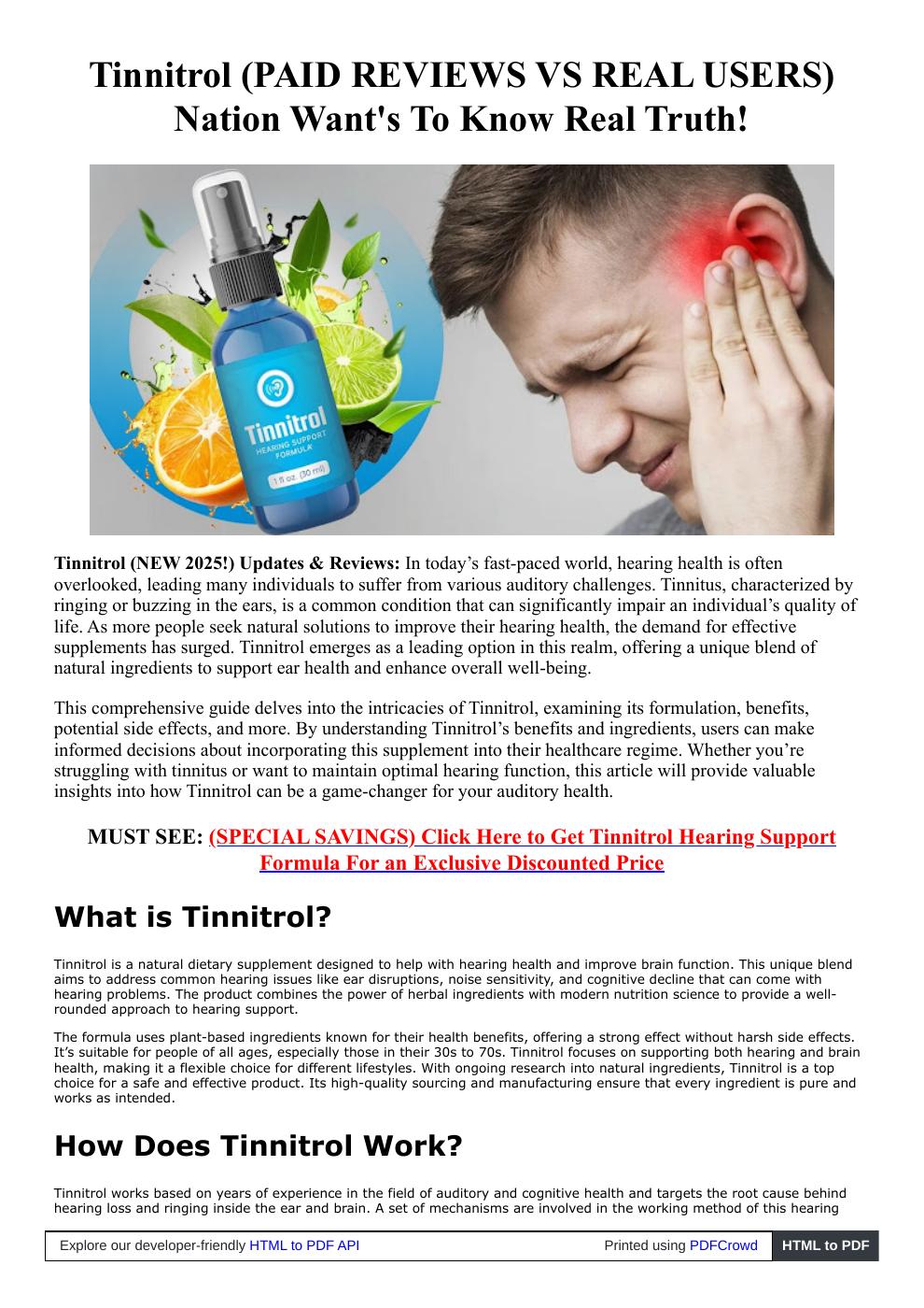 Tinnitrol [ LAB TESTED 2025 ] Is It Worth The Buying Or fake? | PDF to ...