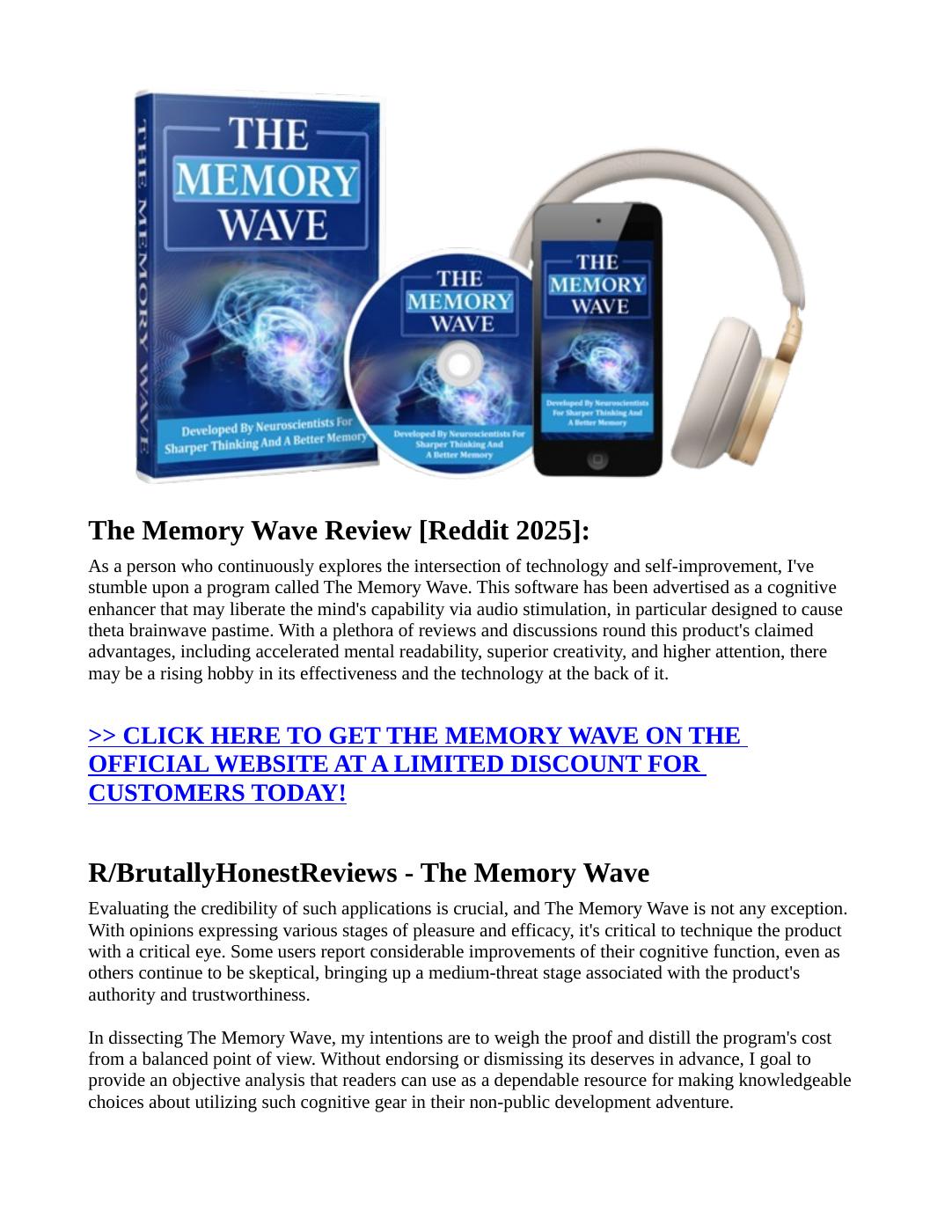THE MEMORY WAVE (USER GUIDE) "STEP BY STEP INFO" HOW TO USE? READ FULL ...