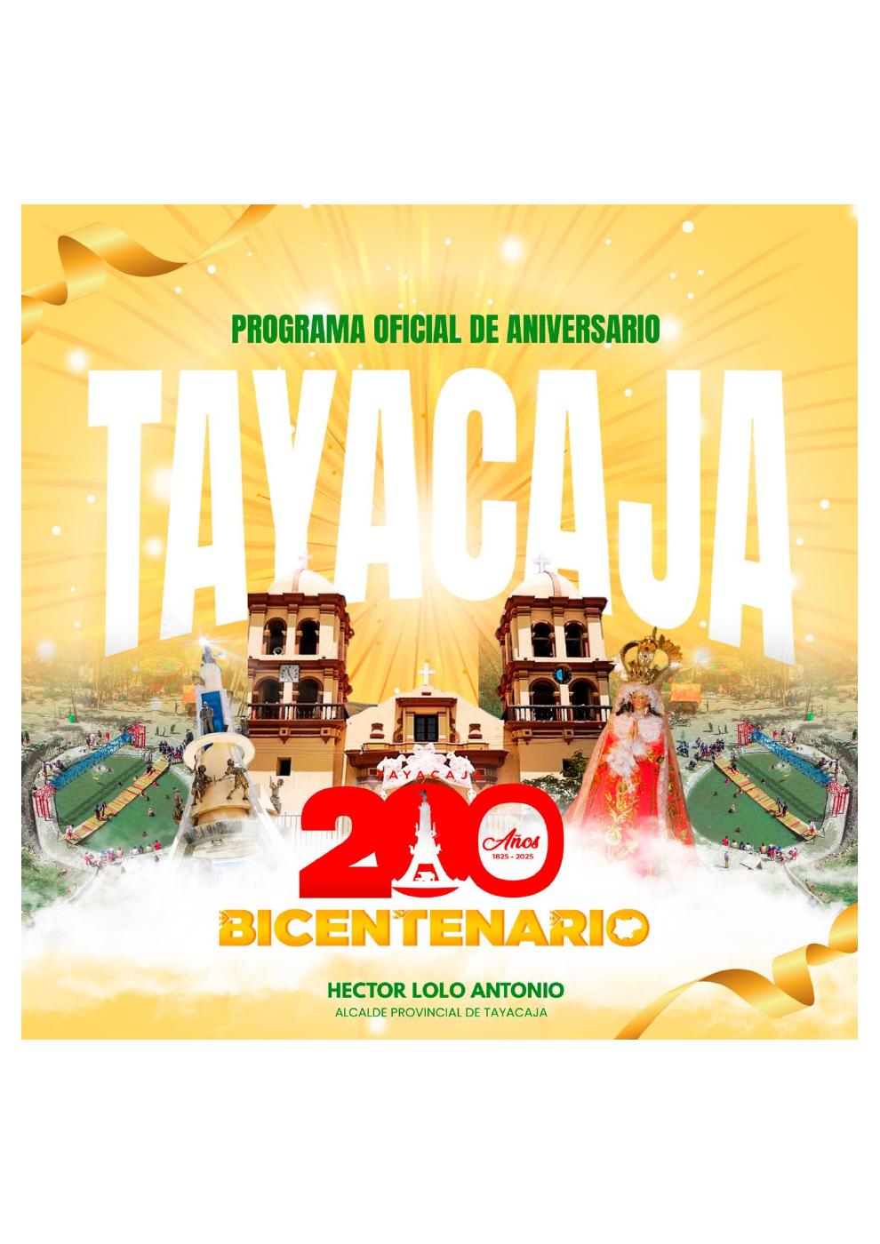 Programa Oficial de Aniversario CC Tayacaja | PDF to Flipbook