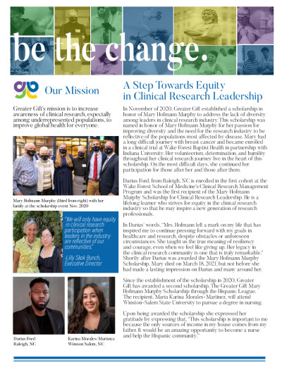 Be the Change: Greater Gift Newsletter