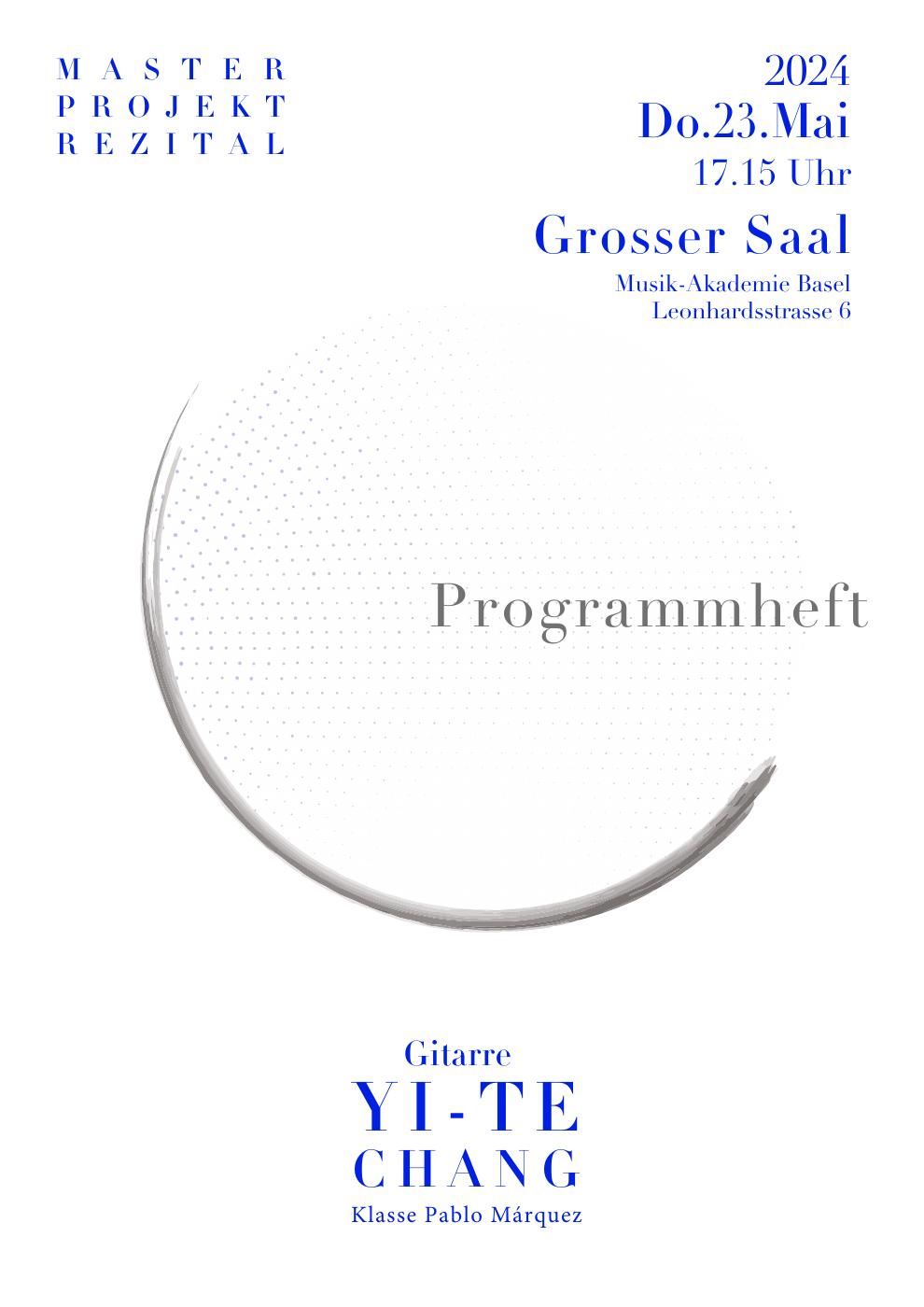 Programmheft Yite Chang Master Project Recital | PDF to Flipbook