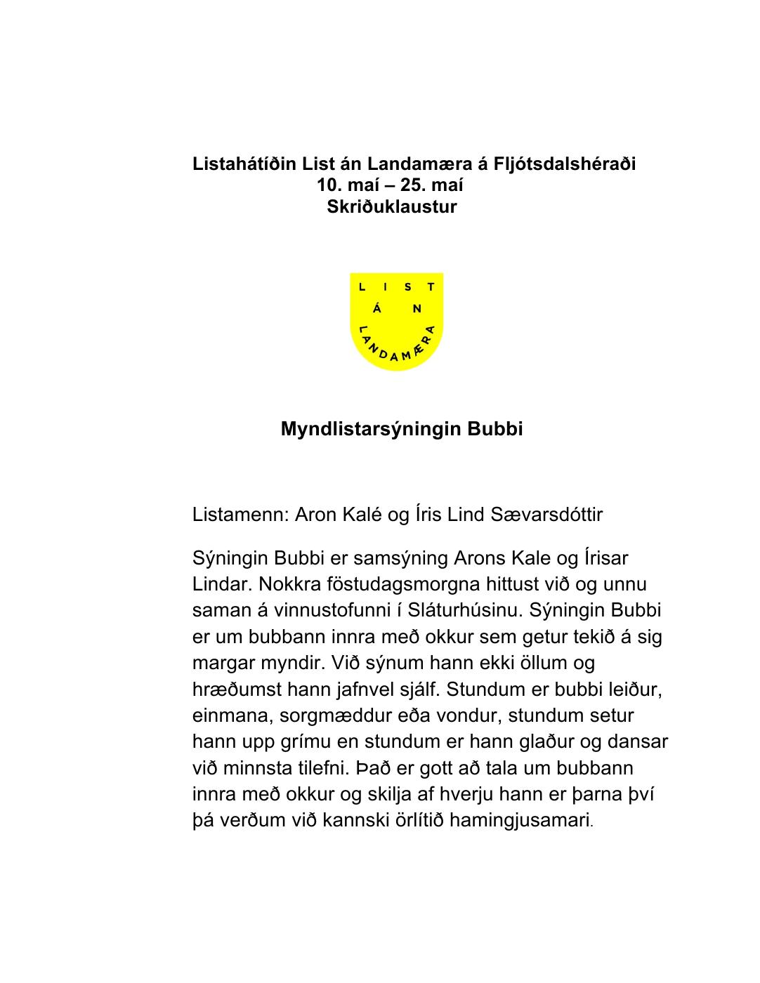 2014 Aron Kalé, Íris Lind Sævarsdóttir