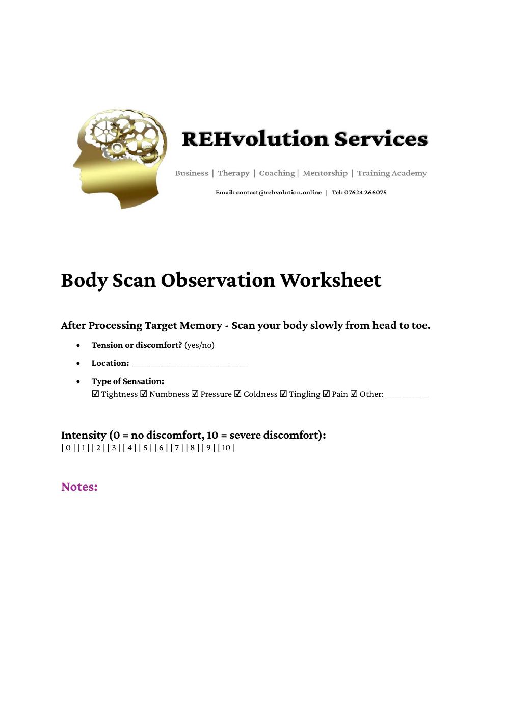 Body Scan Observation Worksheet | PDF to Flipbook