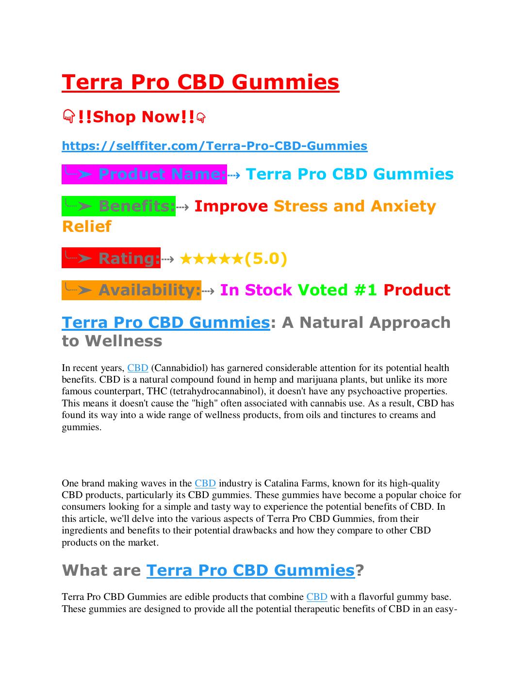 Terra Pro CBD Gummies Can Enhance Your Wellness Routine | PDF to Flipbook