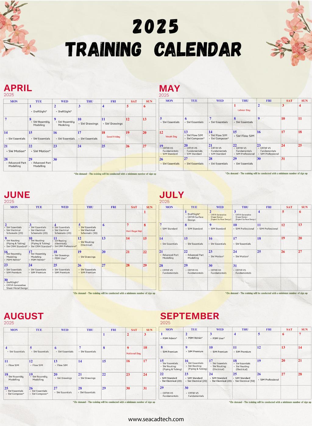 SEACAD Training Calendar 2025 | PDF to Flipbook