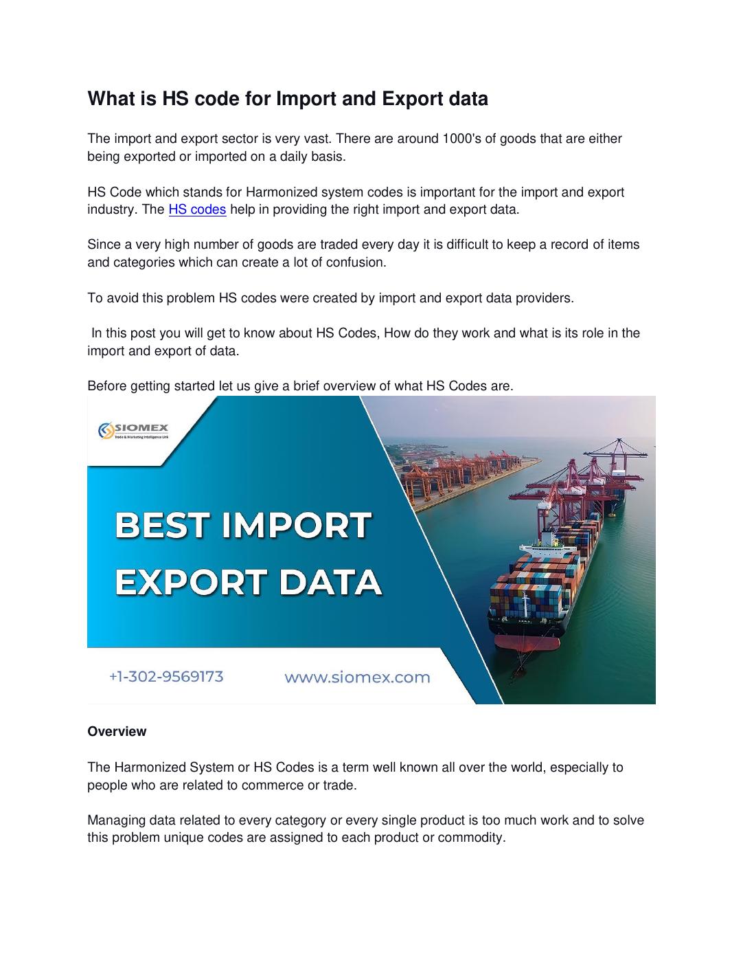 What is HS code for Import and Export data | PDF to Flipbook